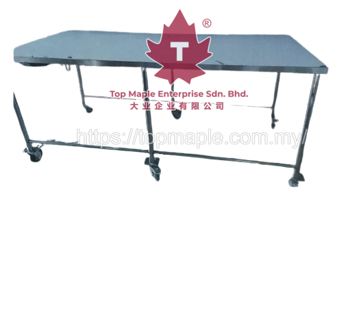 Custom Made S/Steel Table C/W 6 Leg With Wheels Lock - Top Maple ...